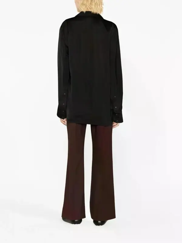 JIL SANDER Crepe Tie-fastening Wrap Shirt - Black