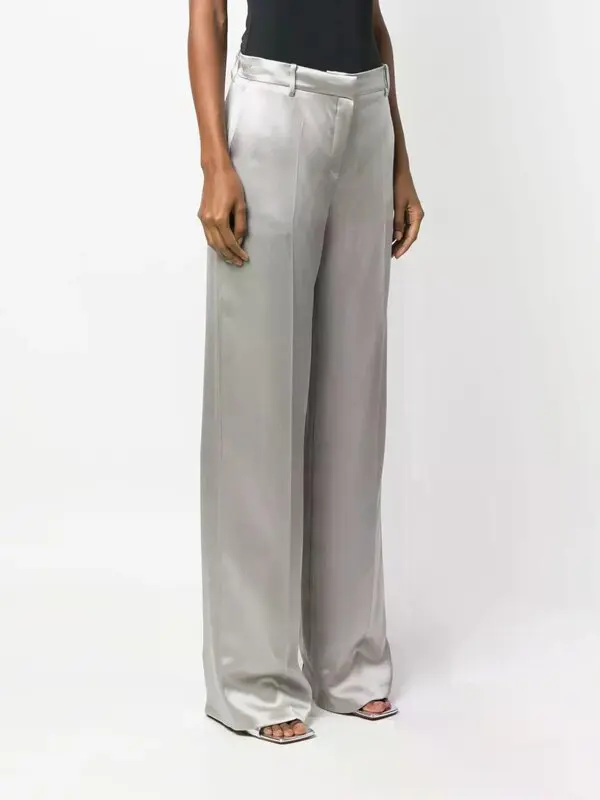 Magda Butrym Silk Wide-leg Trousers - Grey