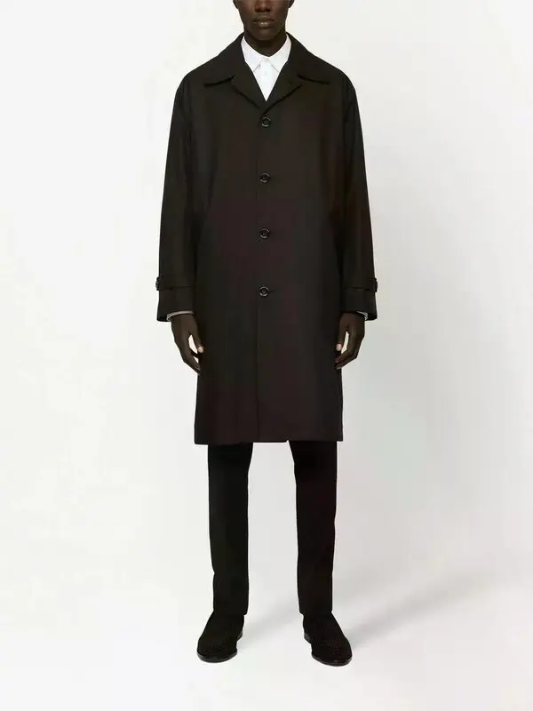 Dolce & Gabbana Single-breasted Trench Coat With Logo Plaque