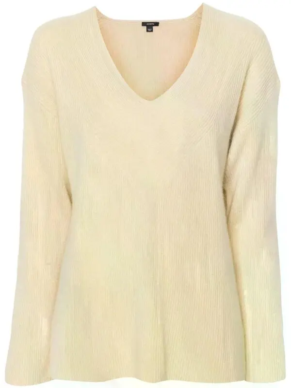 JOSEPH Ribbed-knit V-neck Sweater