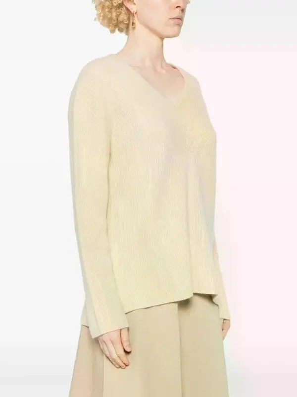 JOSEPH Ribbed-knit V-neck Sweater