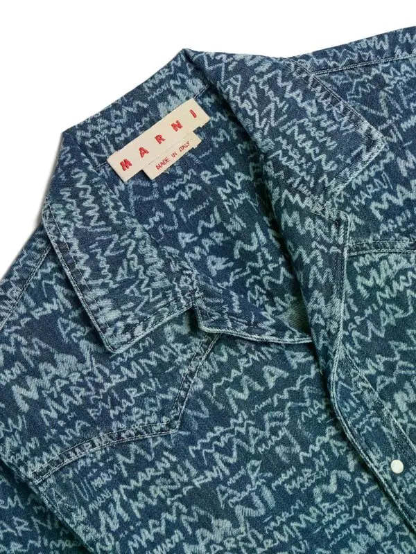Marni Logo Western Denim Shirt