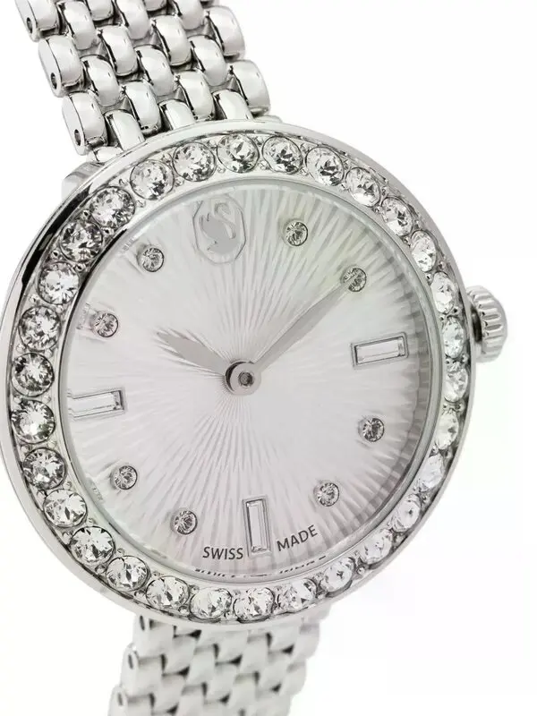 SWAROVSKI Certa 30mm Stainless Steel Watch With Crystal Bezel And Guilloché Dial - Silver