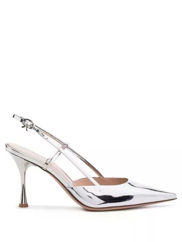GIANVITO ROSSI Ribbon 85mm Slingback Pumps - Silver