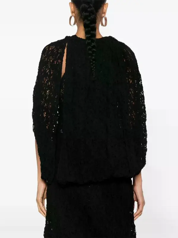 JIL SANDER Lace-embroidered Cape Blouse