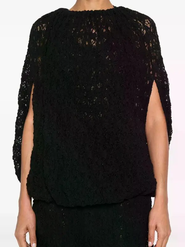 JIL SANDER Lace-embroidered Cape Blouse