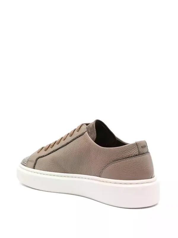 DOUCAL'S Crystal-embellished Calf Leather Sneakers
