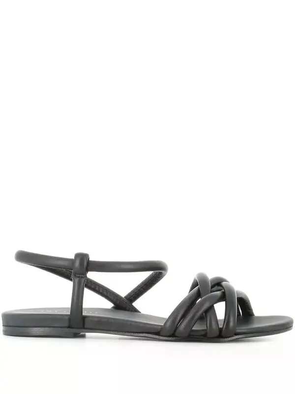 DEL CARLO Strappy Flat Sandals With Ankle Strap