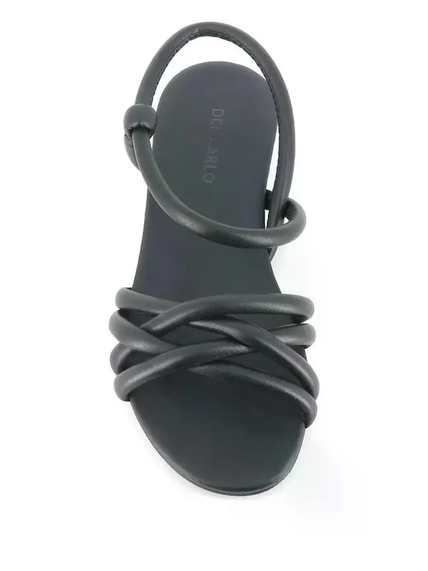 DEL CARLO Strappy Flat Sandals With Ankle Strap