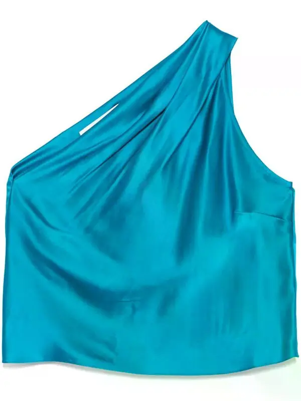 Michelle Mason Asymmetrical Halter Neck Top - Blue