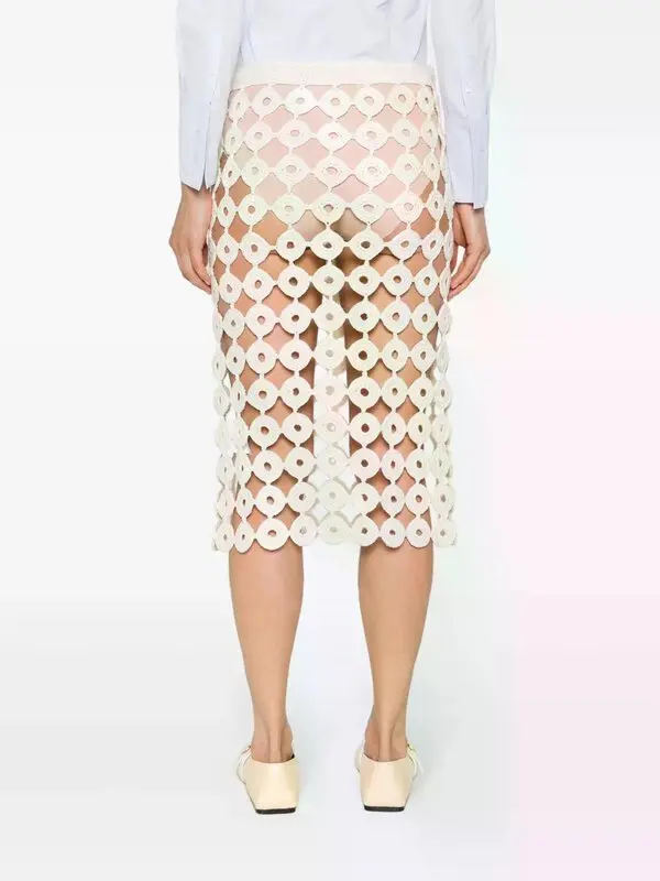 WALES BONNER Stanza Crochet-knit Midi Skirt