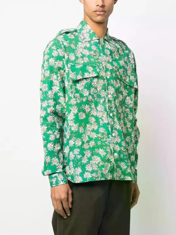 Rhude Daisy-print Long-sleeved Shirt