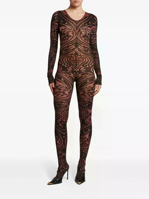 Etro Paisley Tattoo Bodysuit - Red