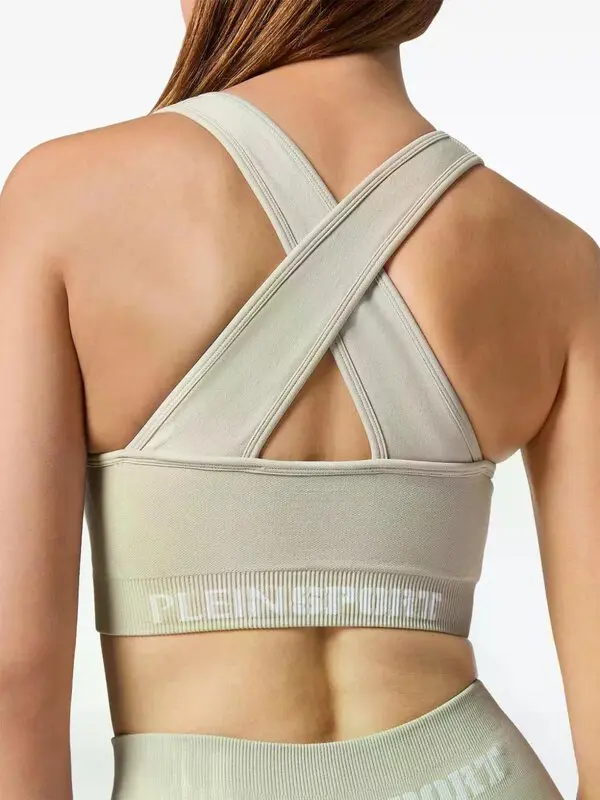 PLEIN SPORT Seamless Wide-straps Sports Bra - Neutrals