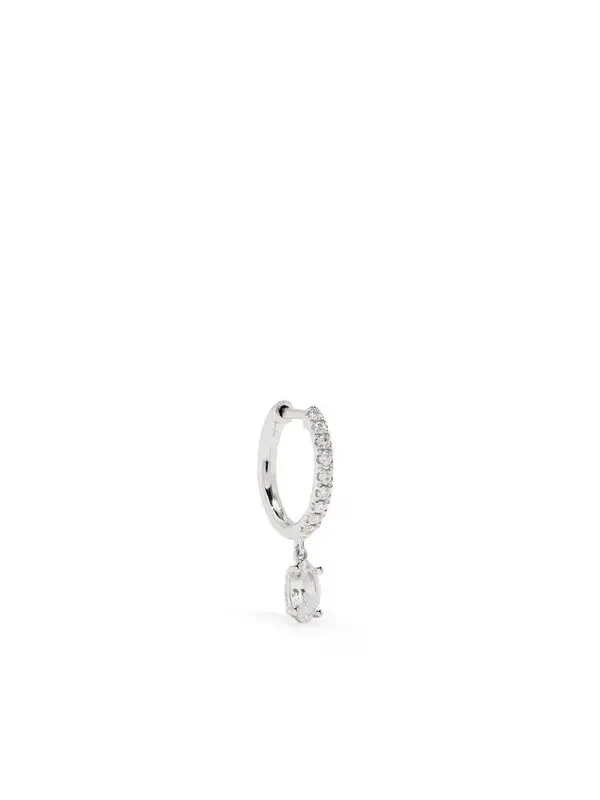 ANITA KO 18kt White Gold Diamond Single Hoop Earring - Silver