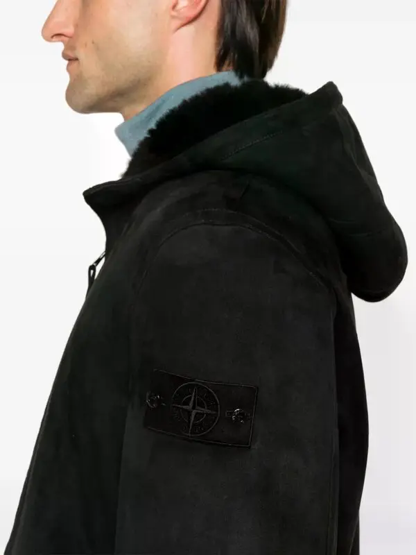 Stone Island Hooded Suede Jacket