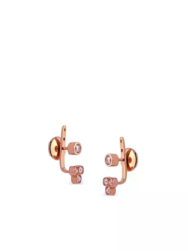 LARK & BERRY 14kt Rose Gold Diamond Drop Earrings - Pink