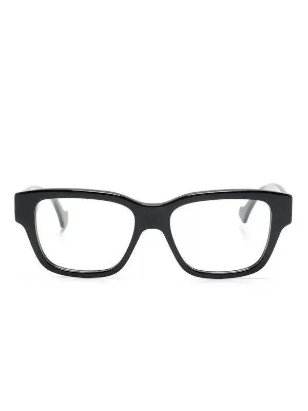 Gucci Logo Engraved Rectangle-shape Glasses - Black