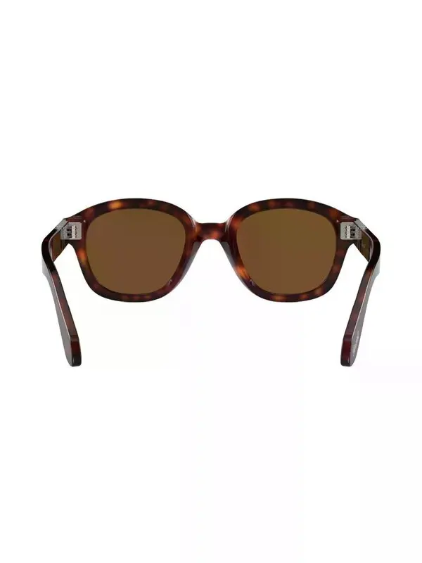 Persol Tortoiseshell Effect Round Frame Sunglasses