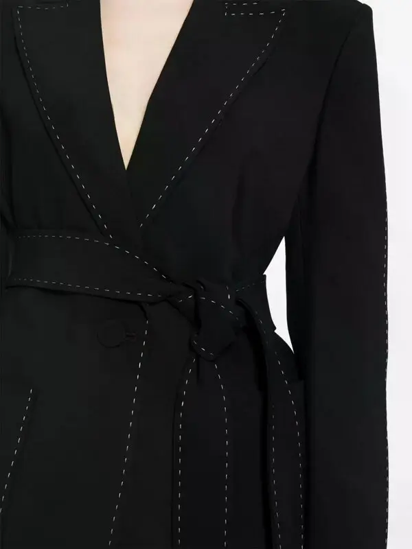 Elie Saab Topstitch Virgin Wool Blend Blazer