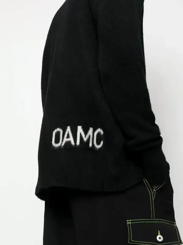 OAMC Logo-print Wool Jumper - Black