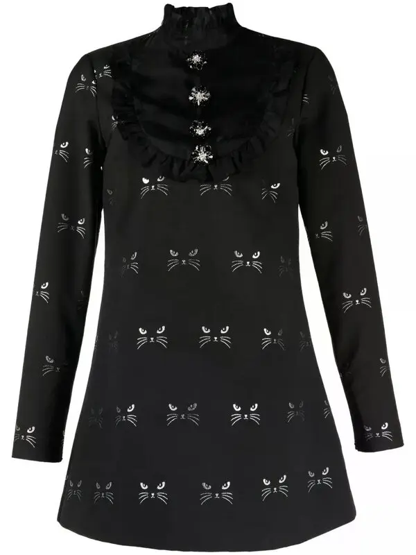 MACGRAW Tempo Patterned Jacquard Mini Dress
