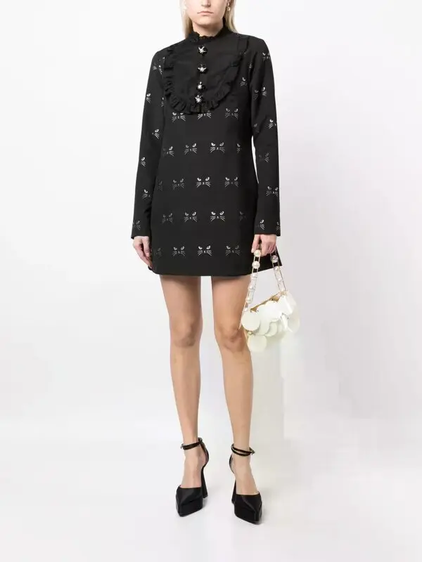 MACGRAW Tempo Patterned Jacquard Mini Dress