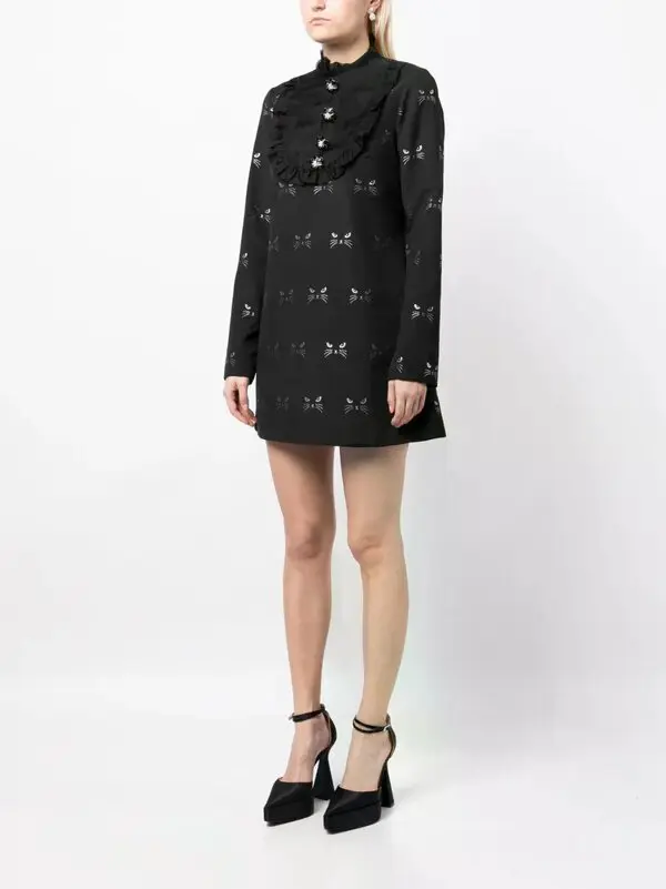 MACGRAW Tempo Patterned Jacquard Mini Dress