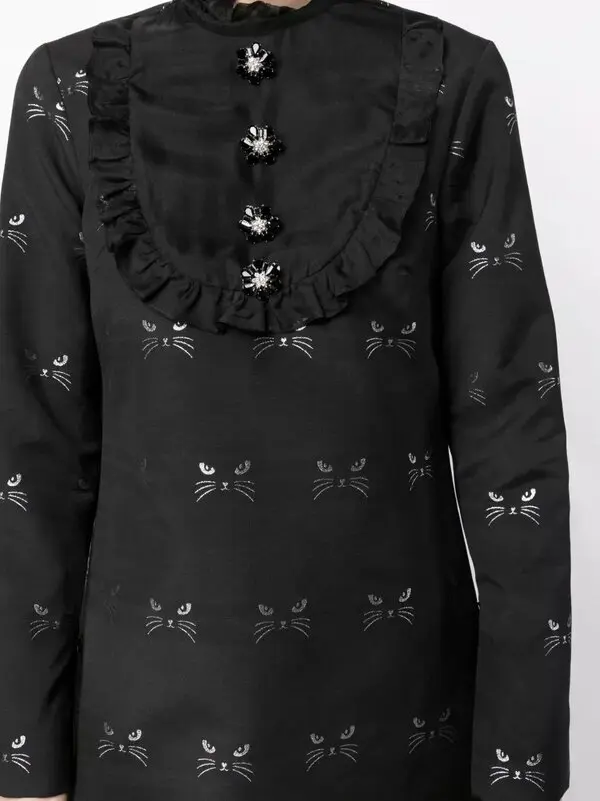 MACGRAW Tempo Patterned Jacquard Mini Dress