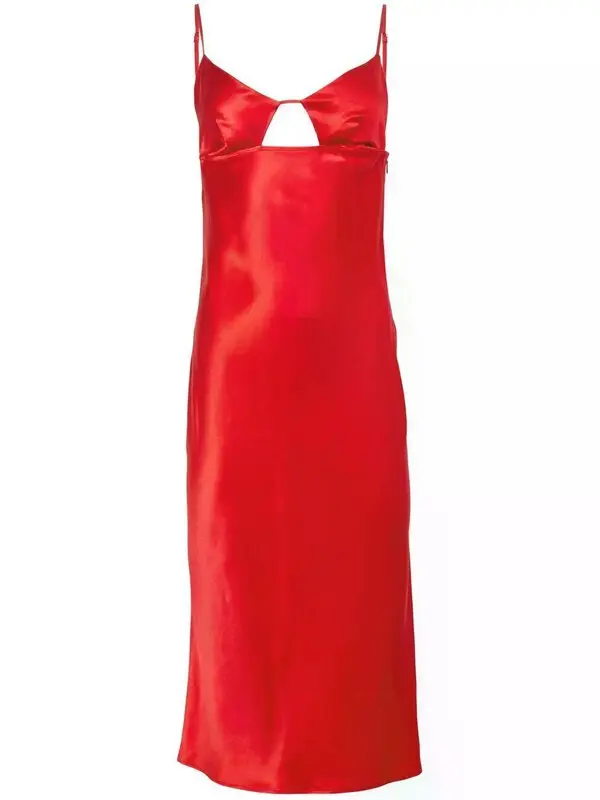 FLEUR DU MAL Keyhole Slip Dress - Red