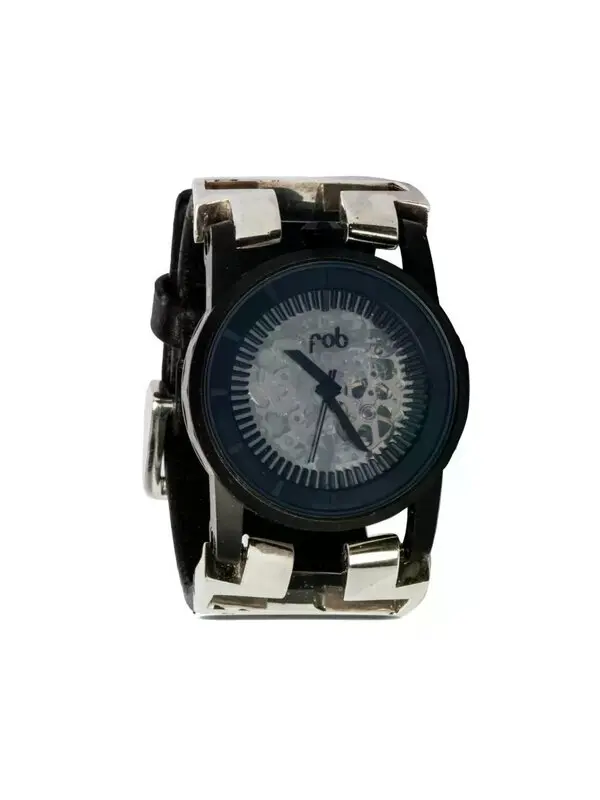 PARTS OF FOUR P4—fob #435 42mm Watch With Leather Strap - Silver