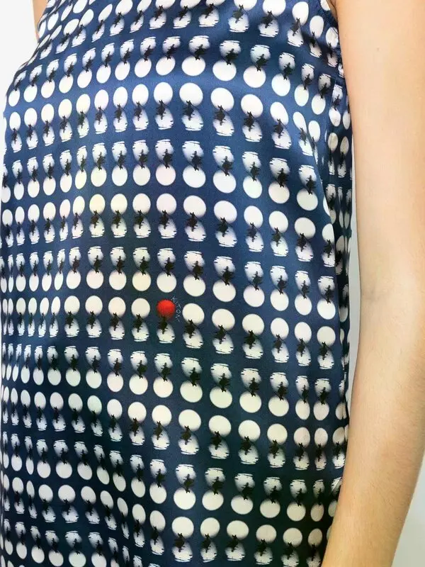 Kiton Polka-dot Silk Sleeveless Top