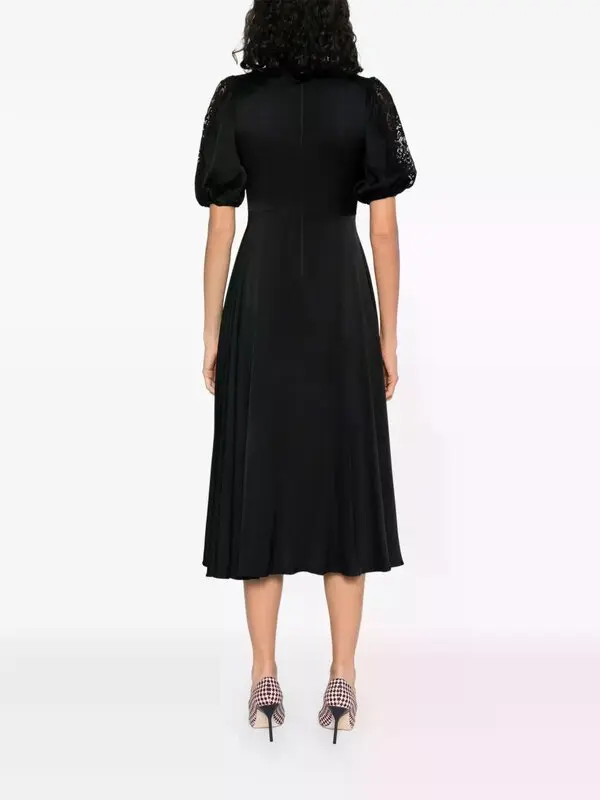 NISSA Floral-lace Puff Sleeve Dress