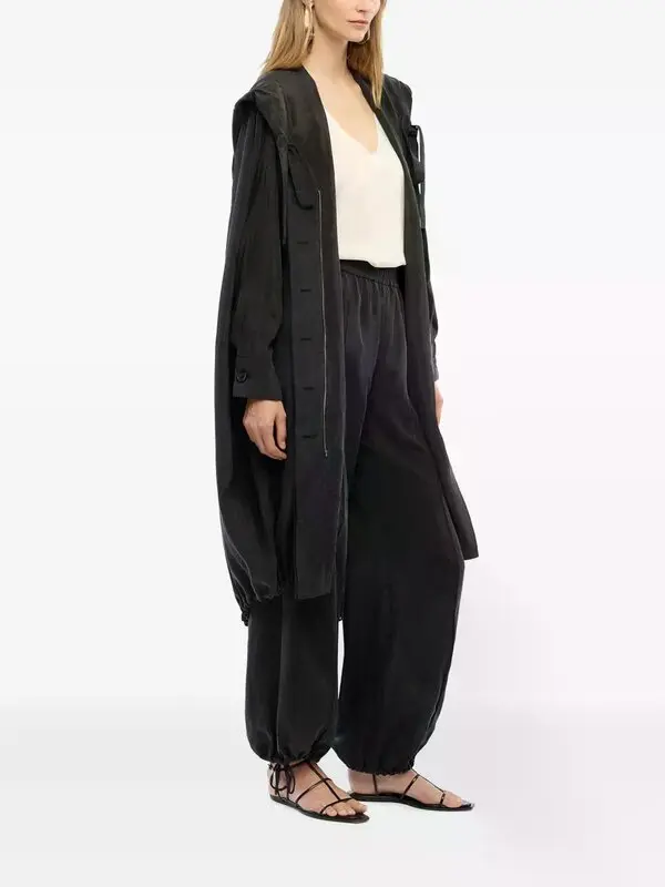Another Tomorrow Zip-up Parka With Drawstring Hem And Hooded Design