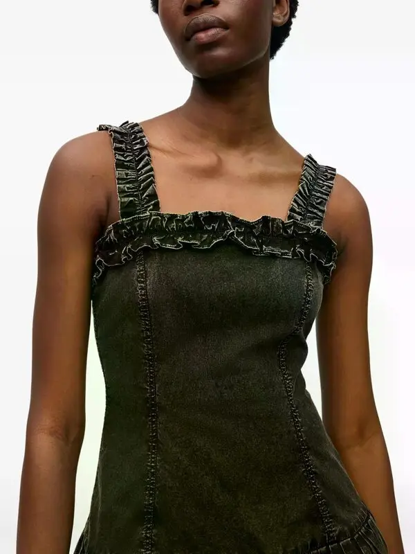 GANNI Ruffle-detail Midi Dress