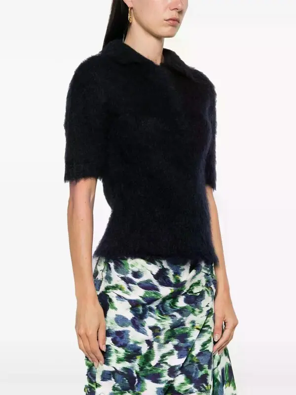 Marni Brushed Mohair Blend Polo Top
