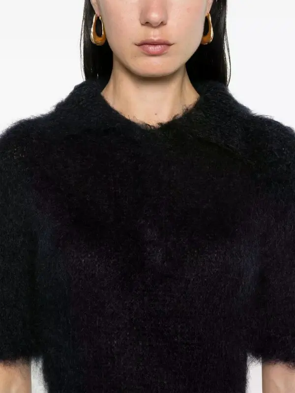 Marni Brushed Mohair Blend Polo Top