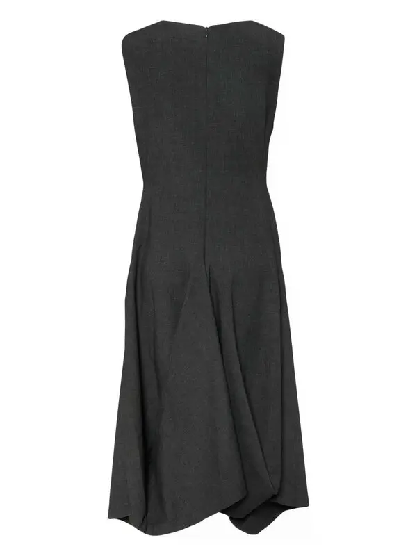 Goen.j Asymmetrical Draped Midi Dress