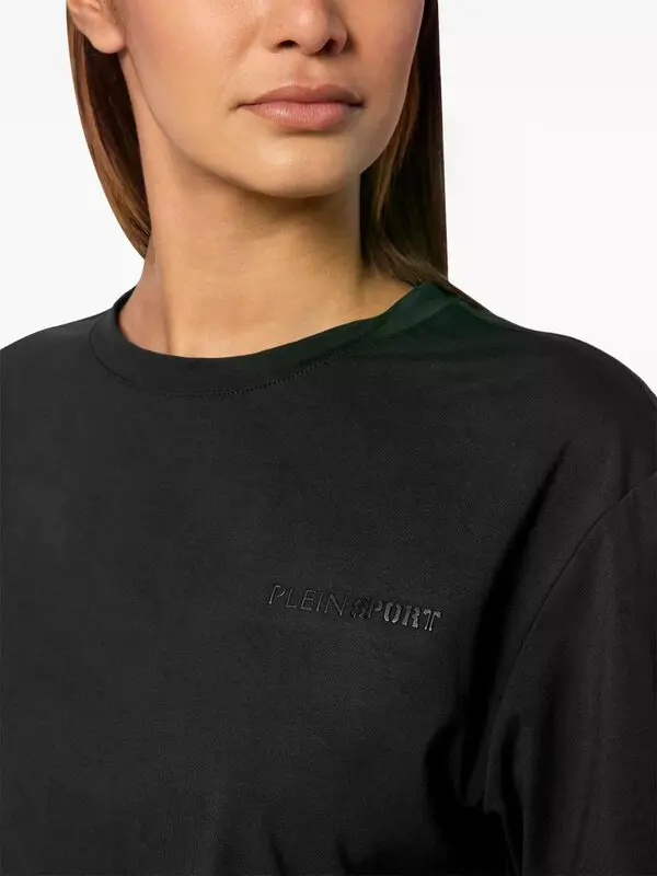 PLEIN SPORT Cropped Crew Neck T-shirt - Black