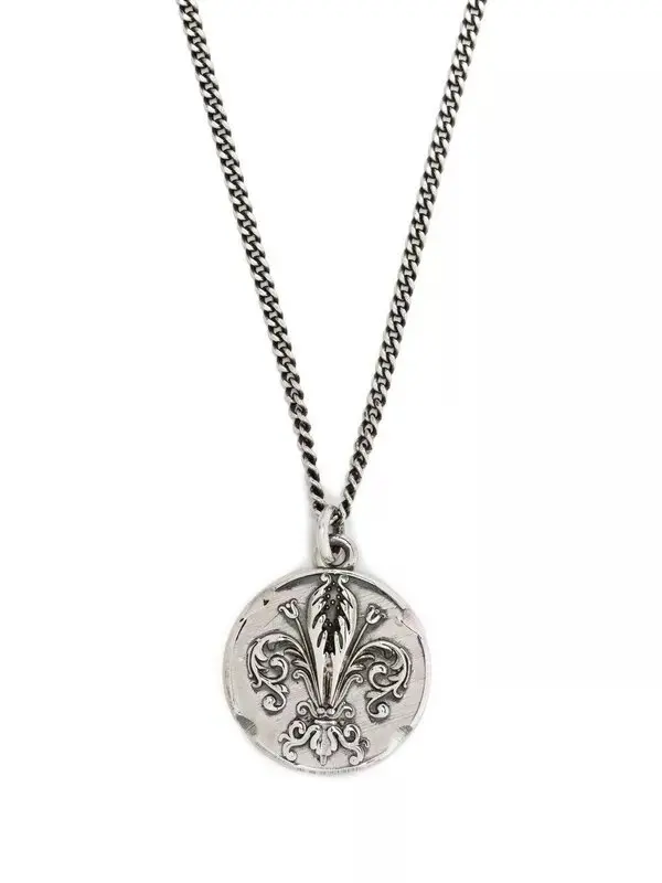 Emanuele Bicocchi Lily Coin Pendant Necklace - Silver