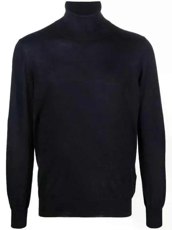 FILERIA Fine-knit Rollneck Jumper - Blue