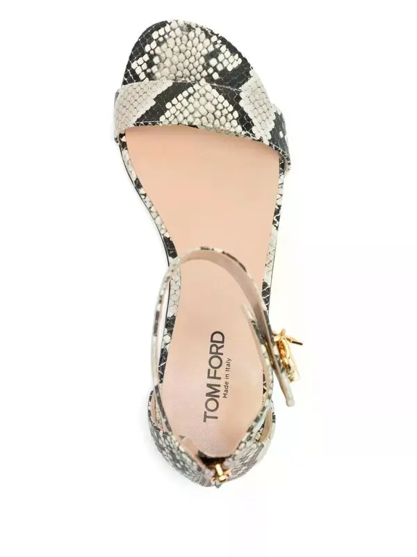 TOM FORD Snakeskin-effect Ankle Strap Sandals