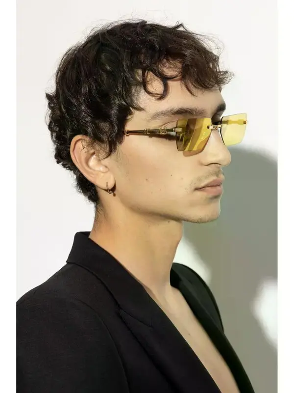 Balmain Rectangle-frame Sunglasses - Gold