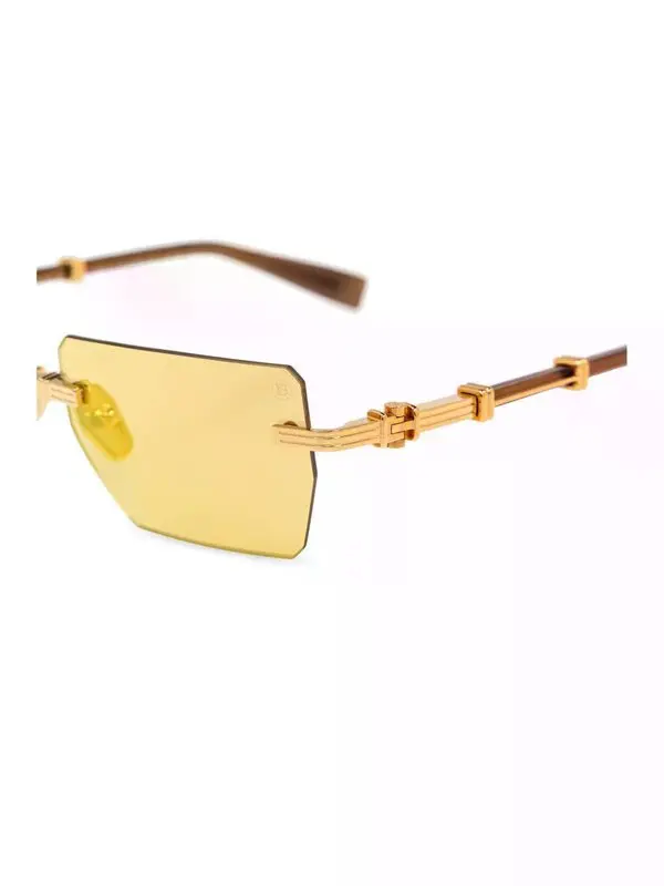 Balmain Rectangle-frame Sunglasses - Gold