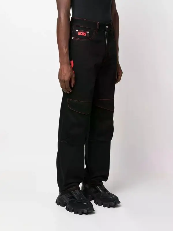 Gcds Logo-print Straight-leg Jeans