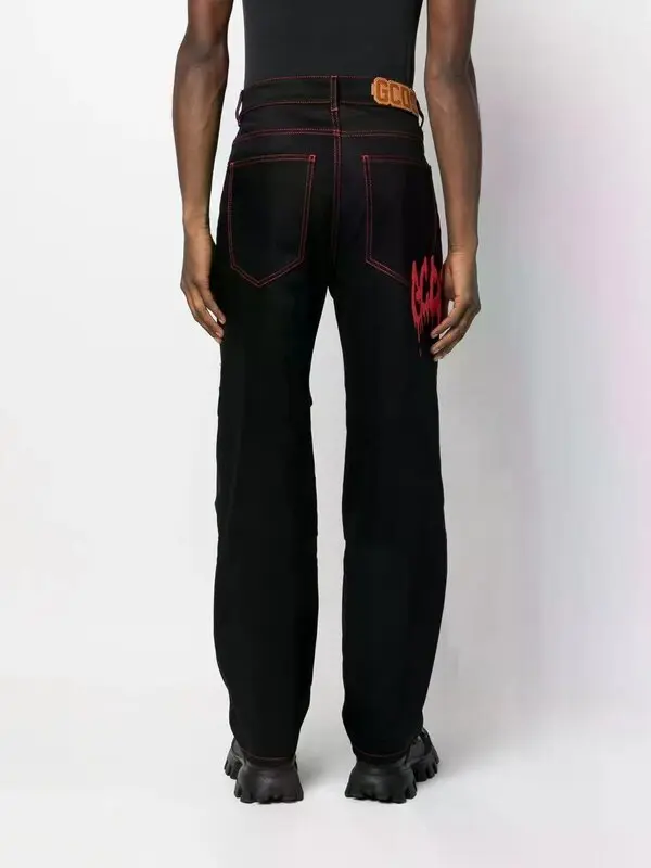 Gcds Logo-print Straight-leg Jeans