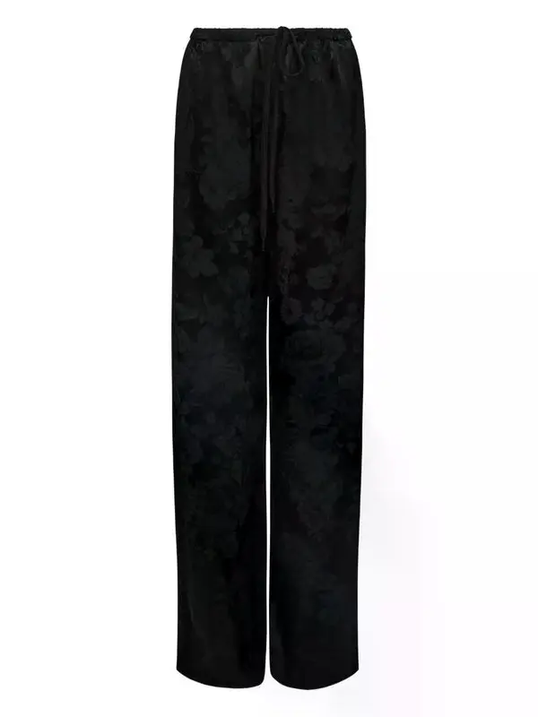MAISON MARGIELA Floral Jacquard Straight Leg Trousers - Black