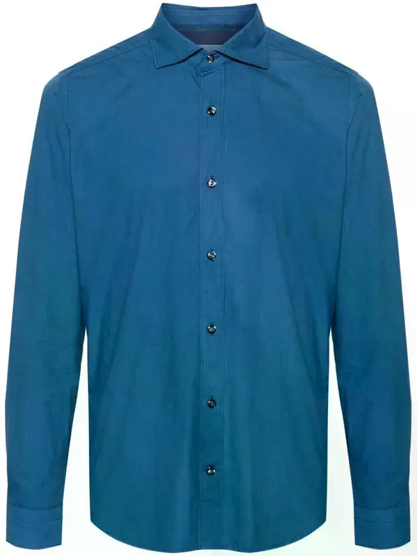 TINTORIA MATTEI 954 Cutaway-collar Cotton Shirt - Blue