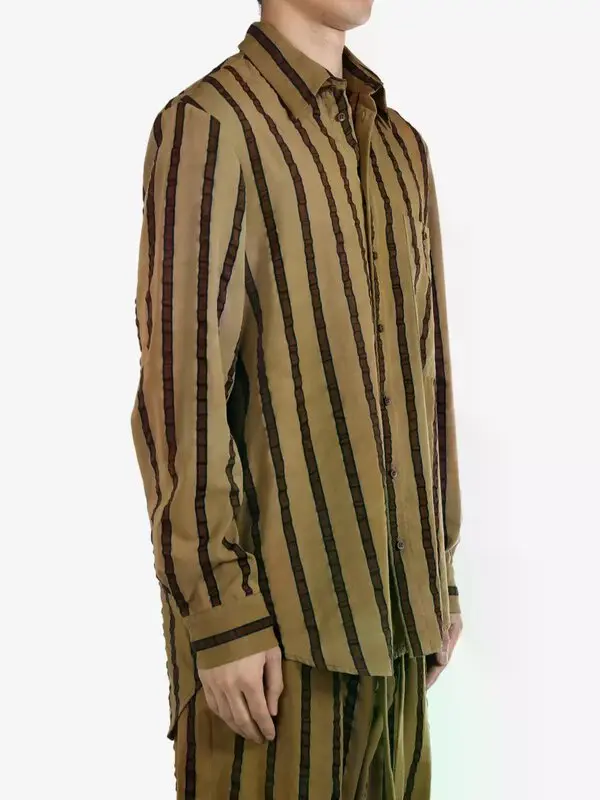 UMA WANG Striped Tab Shirt