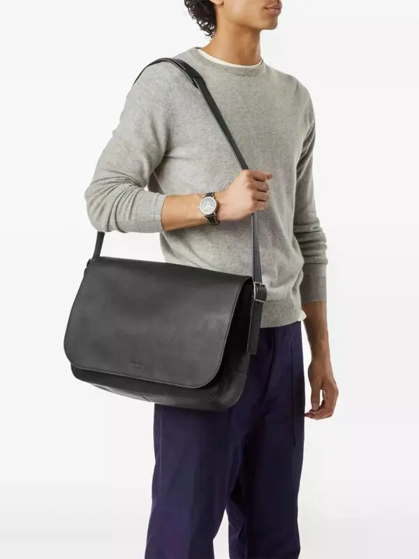 Shinola Runwell Leather Messenger Bag - Black